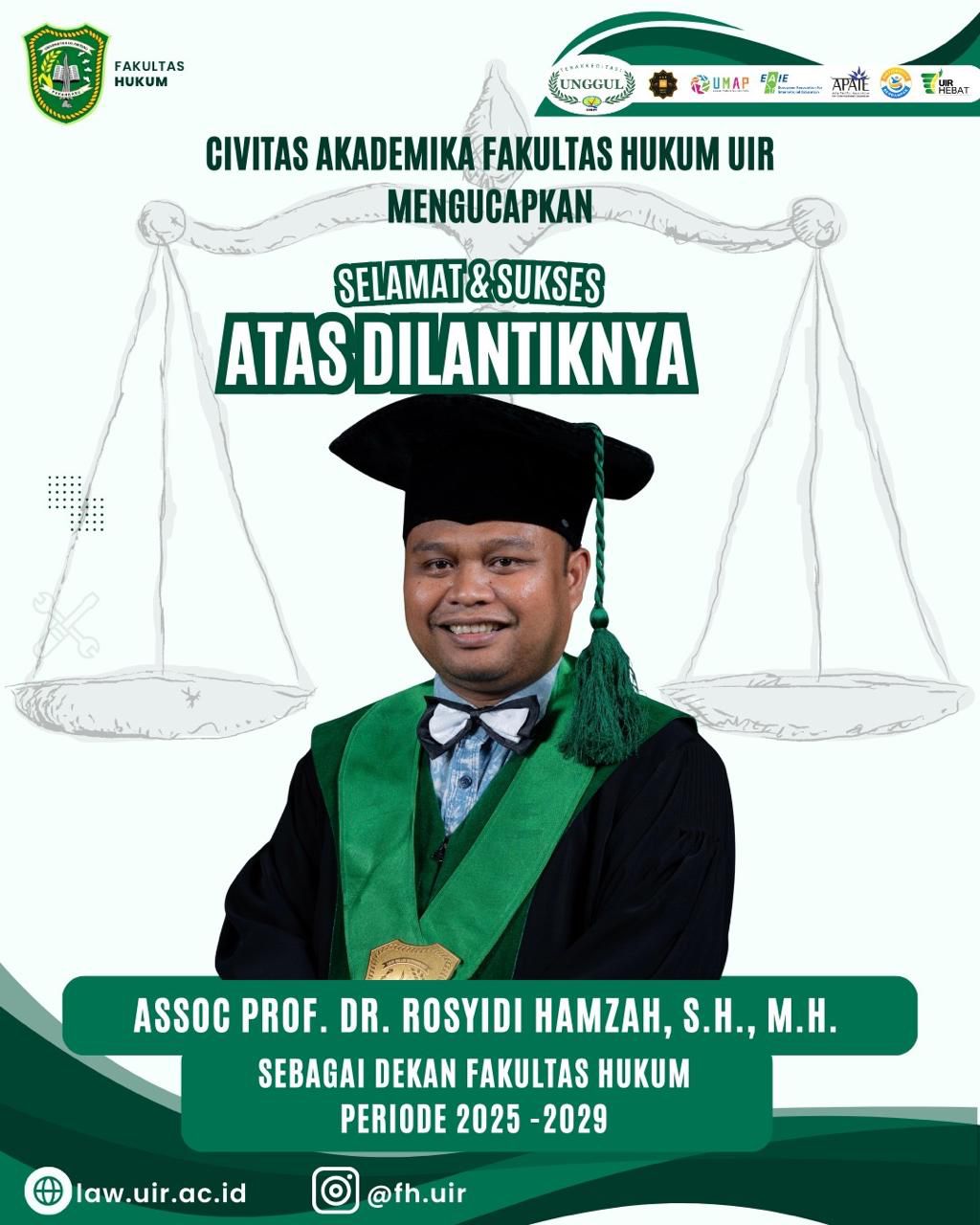 Assoc. Prof. Dr. Rosyidi Hamzah, S.H., M.H. Officially Appointed as ...